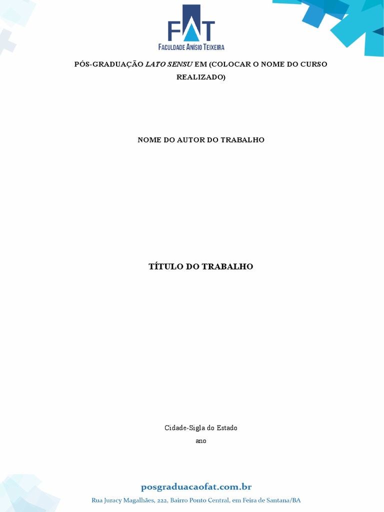 Modelo de Artigo para TCC | PDF | Abstract (resumo) | Citação