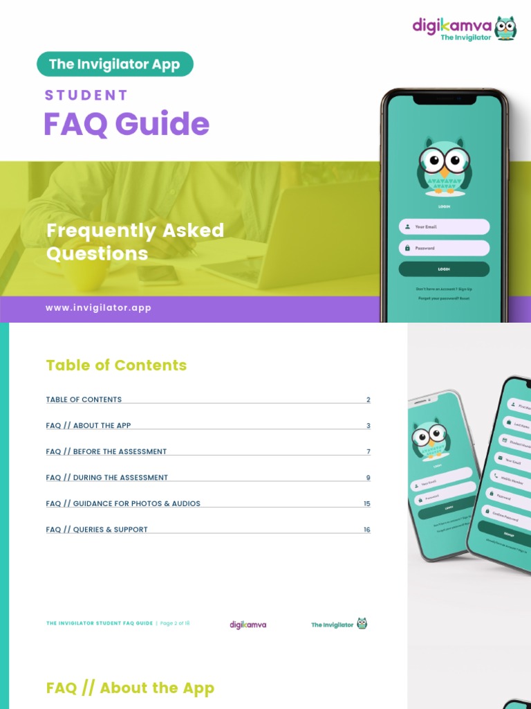 The Invigilator App Student FAQ Guide | PDF | Qr Code | Mobile App