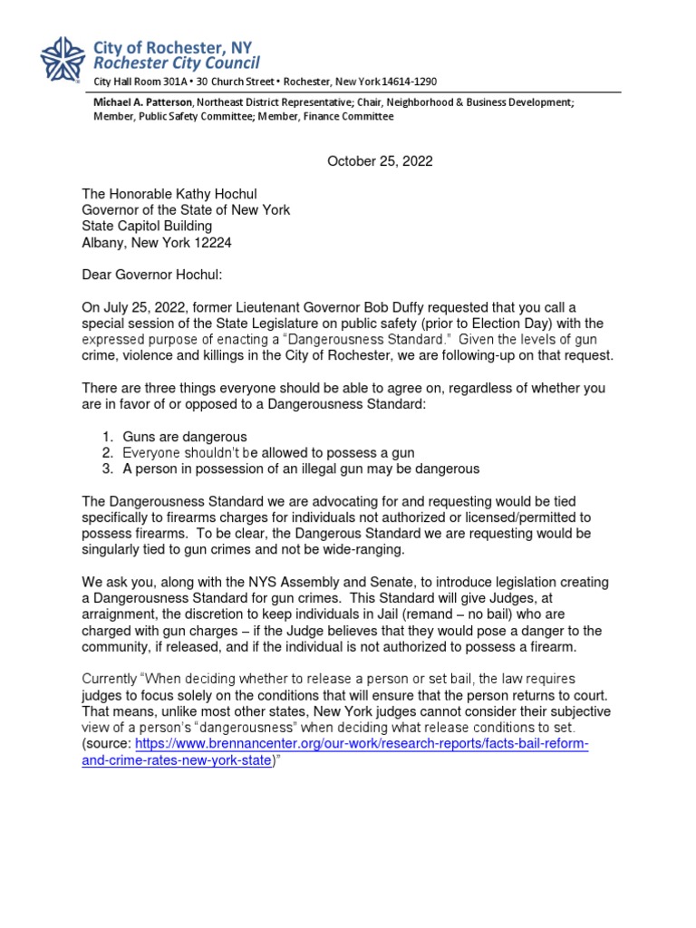 Letter To Gov. Hochul | PDF | Bail | Arrest