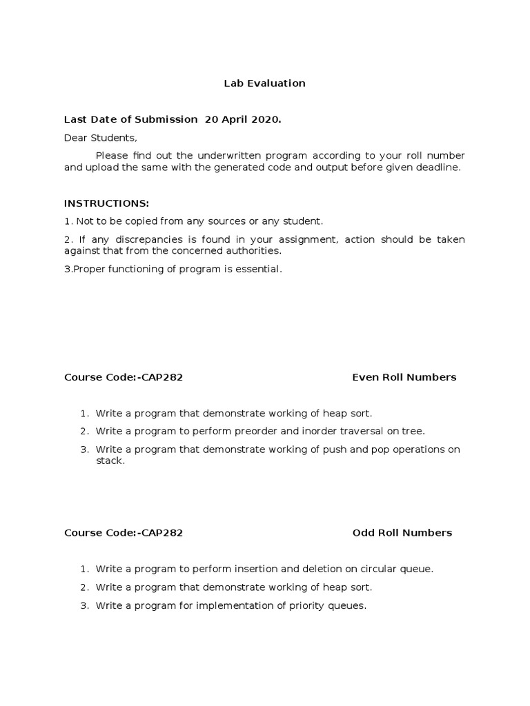 Data Structure Lab | PDF