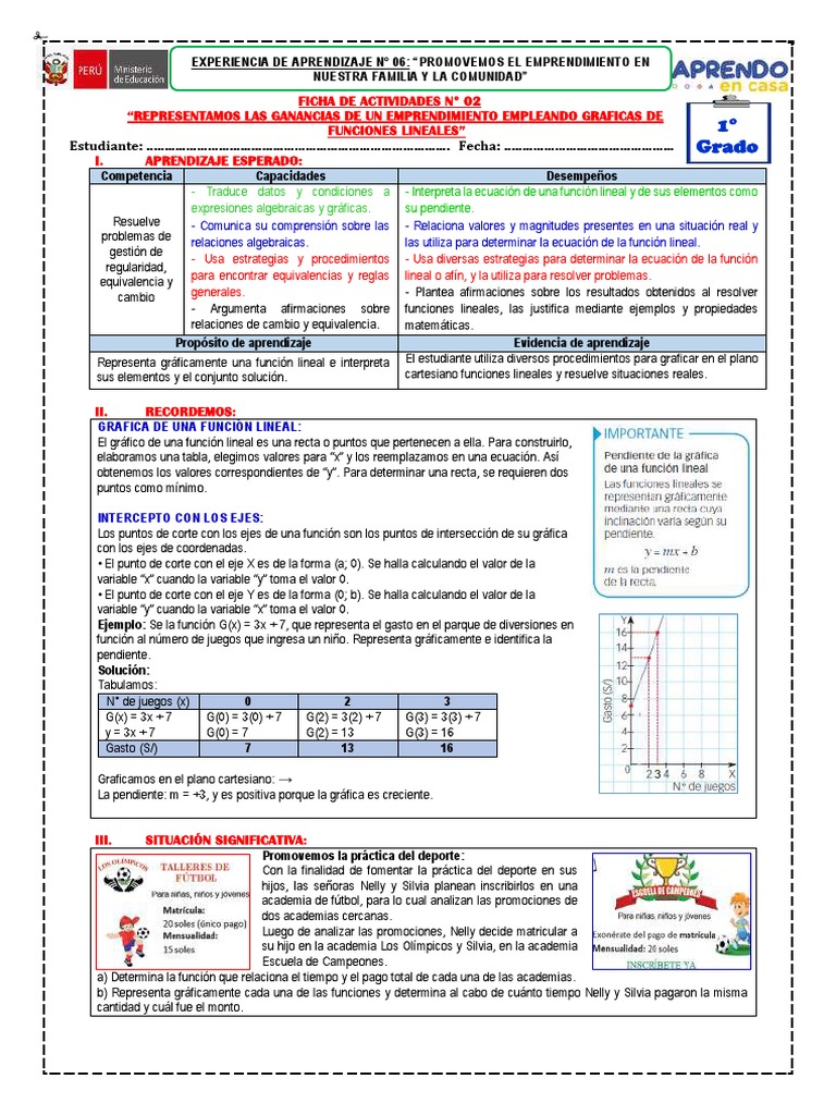 Ficha 2 - Exp - 7 | PDF | Linealidad | Ecuaciones