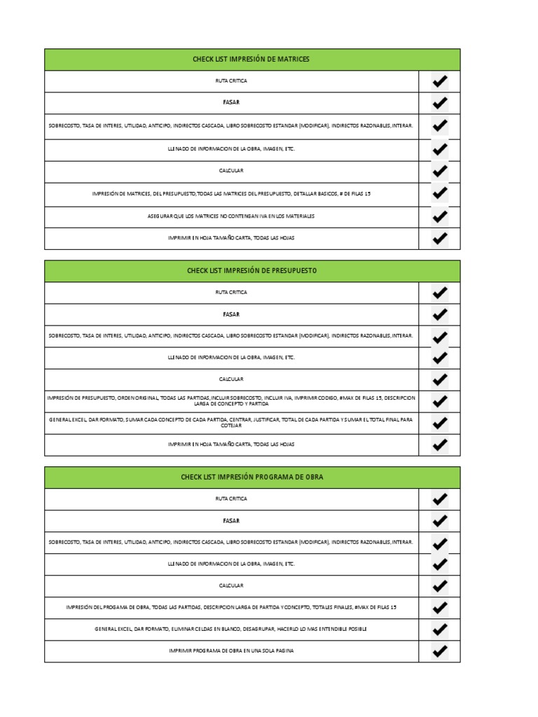 Check List Act 21 | PDF | Microsoft Excel | Ingeniería Informática