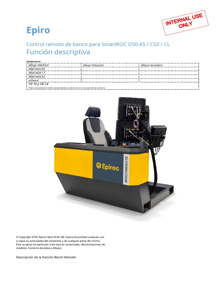 Functions Description Bench Remote For SmartROC D50-65 C50 CL. Español ...