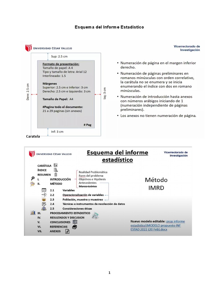 Esquema Del Informe Estadístico 01 | PDF | Muestreo (Estadísticas ...