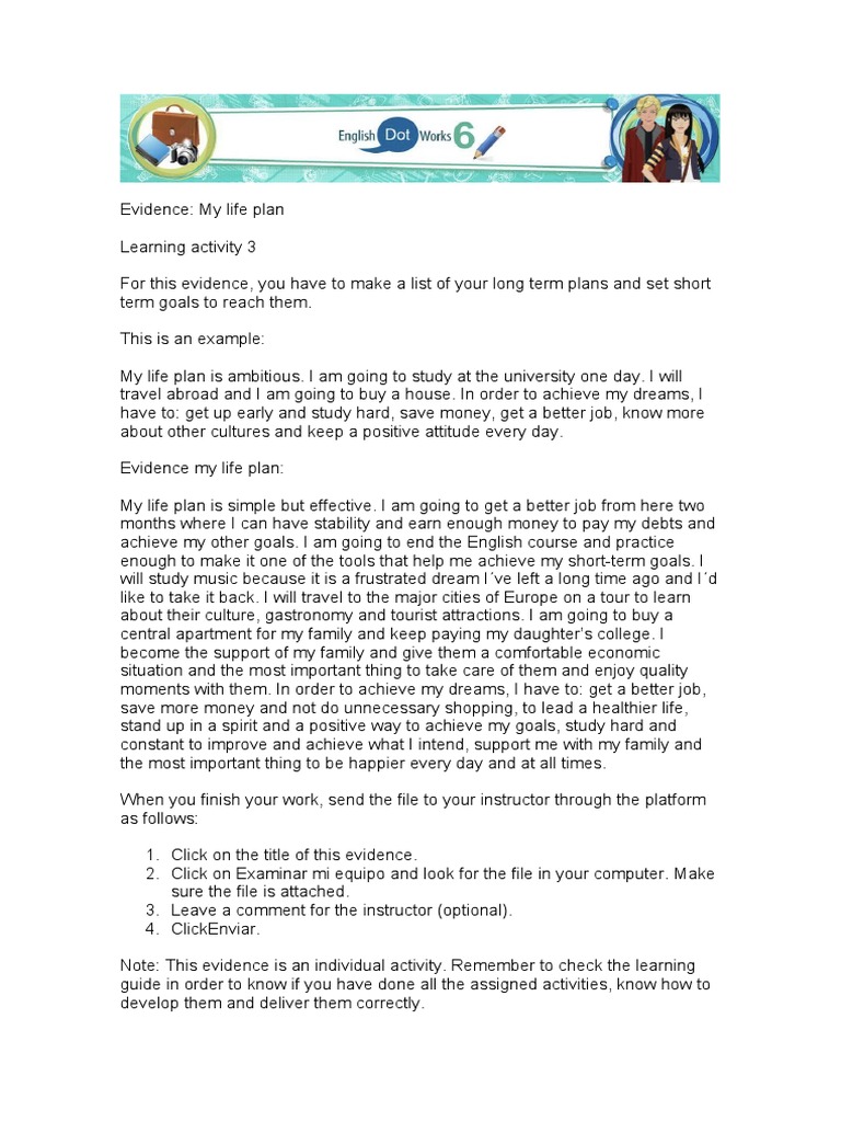 Evidence My Life Plan | PDF