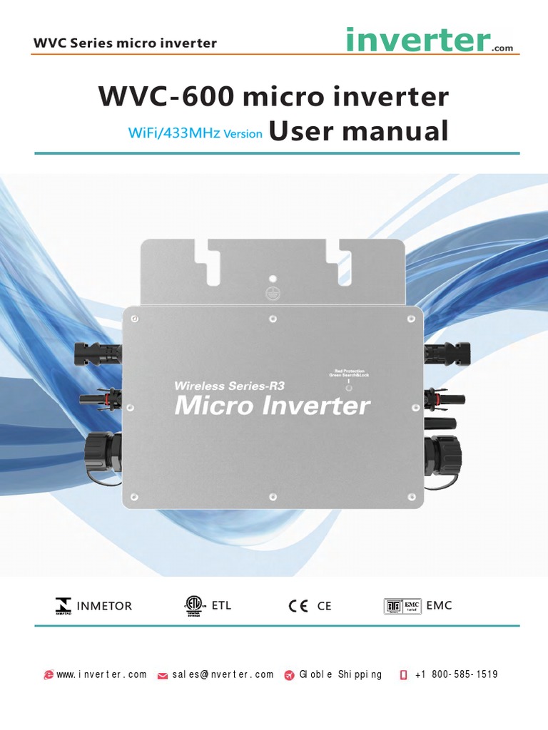 WVC600 Micro Inverter Instruction Manual | PDF | Power Inverter | Wi Fi