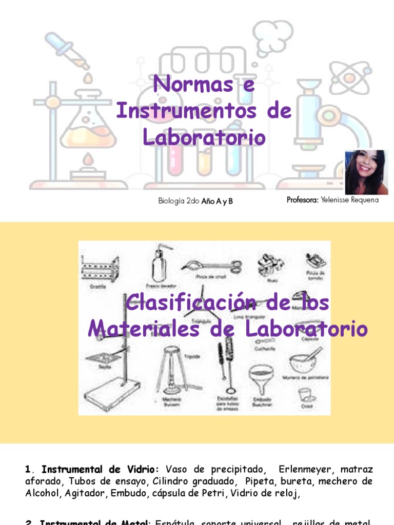 Normas e Instrumentos de Laboratorio. 2do Año | PDF | Laboratorios ...