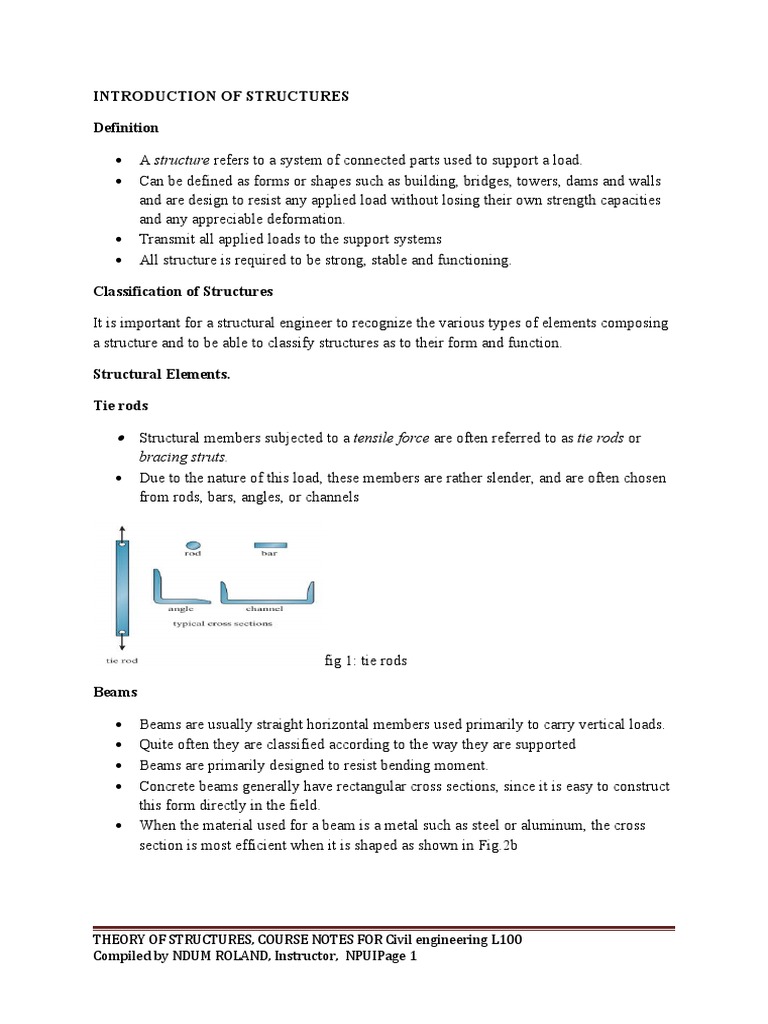 Theory of Structures Course Notes | PDF | Beam (Structure) | Truss