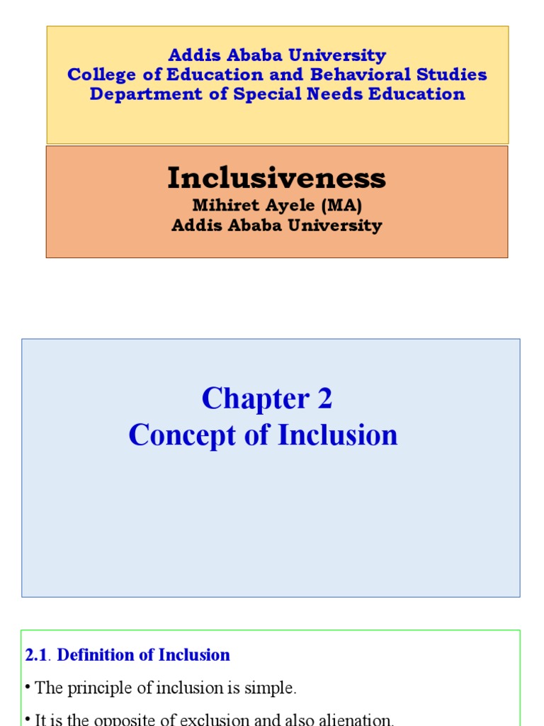 Addis Ababa University Inclusiveness Chapter | PDF | Social Exclusion ...
