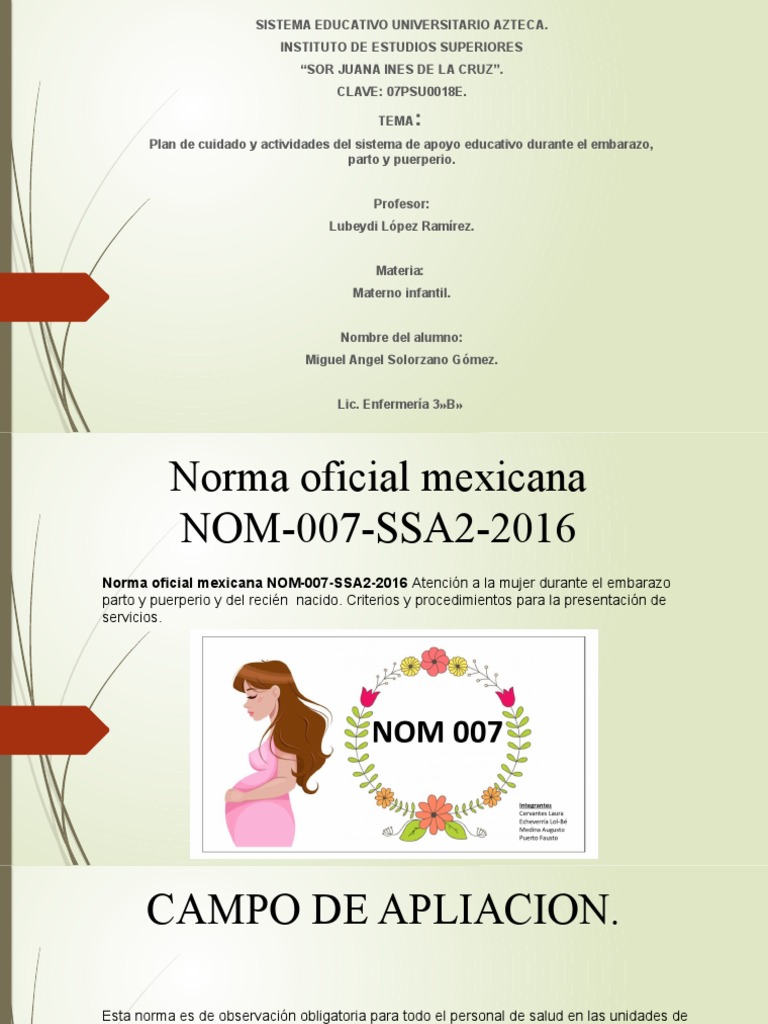 Norma - 007 | PDF | Parto | El embarazo