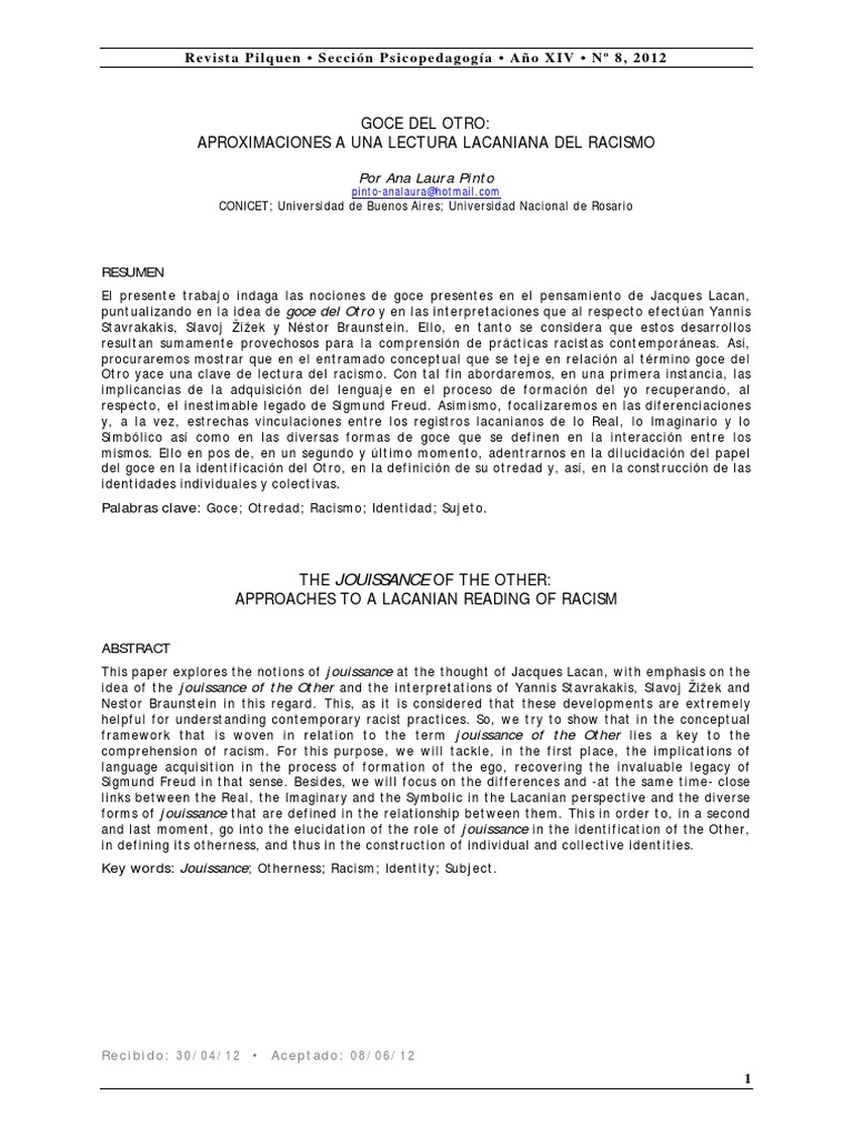 Dialnet GoceDelOtro 4059040 | PDF | Jacques Lacan | Libido