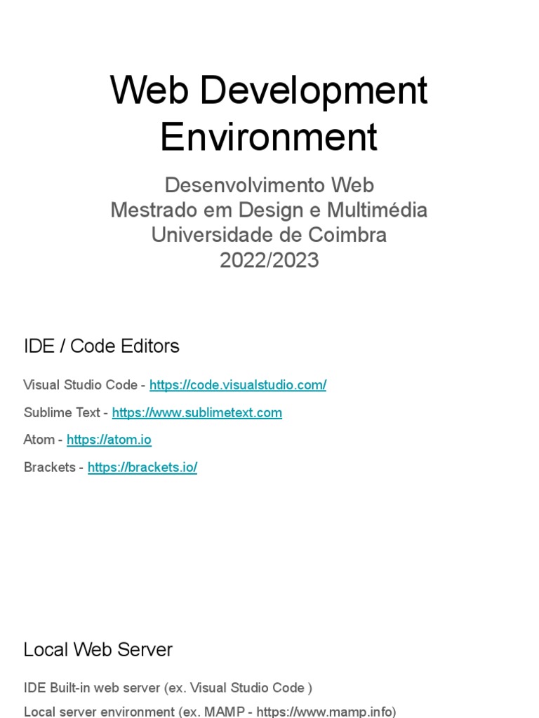 DWeb 006 - Web Development Environment | PDF | Technology & Engineering