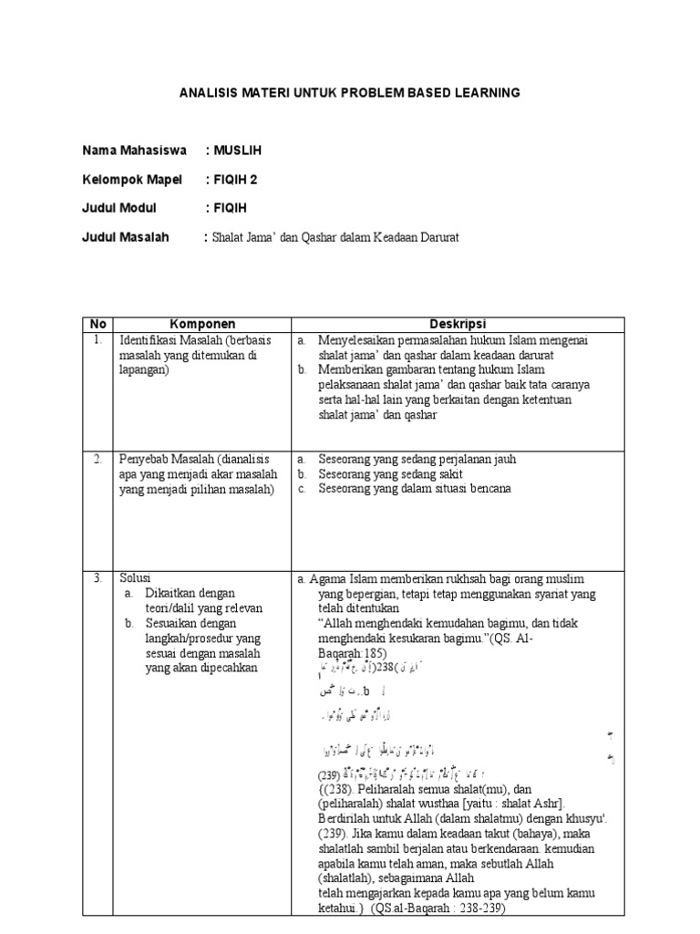Analisa Materi Problem Based Learning - Modul 3 | PDF