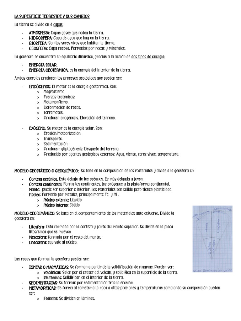 La Superficie Terrestre y Sus Cambios | PDF | Roca (geología) | Tierra