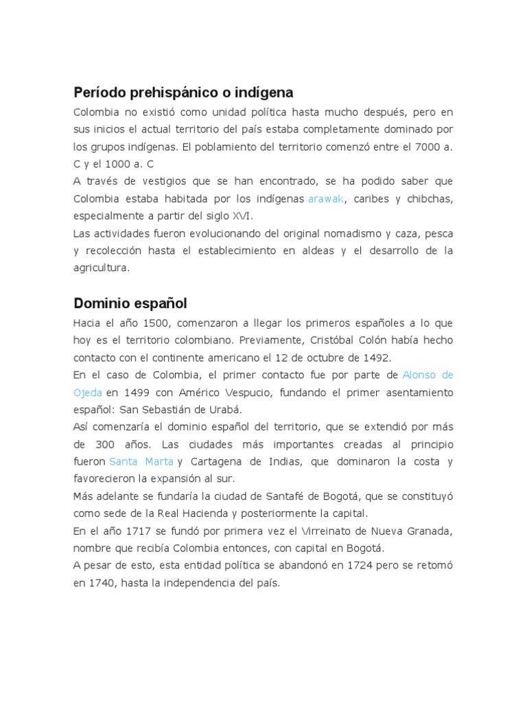 Período Prehispánico o Indígena | PDF | Colombia | Américas