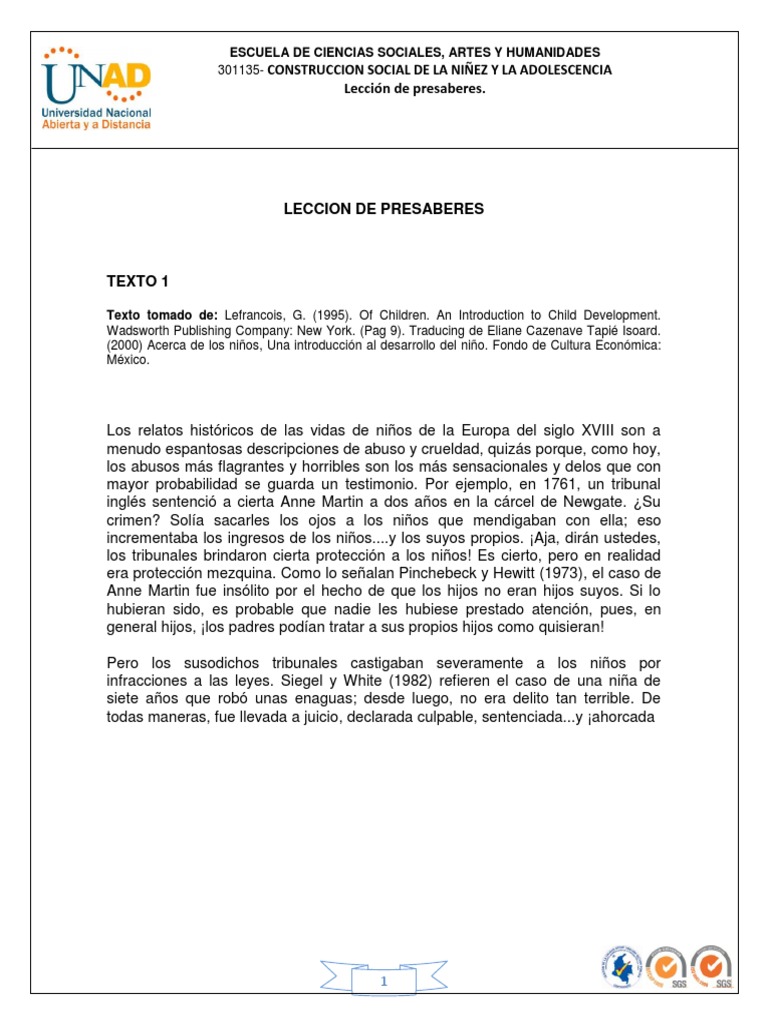 Textos Presaberes | PDF | Pedagogía | Educación de la primera infancia