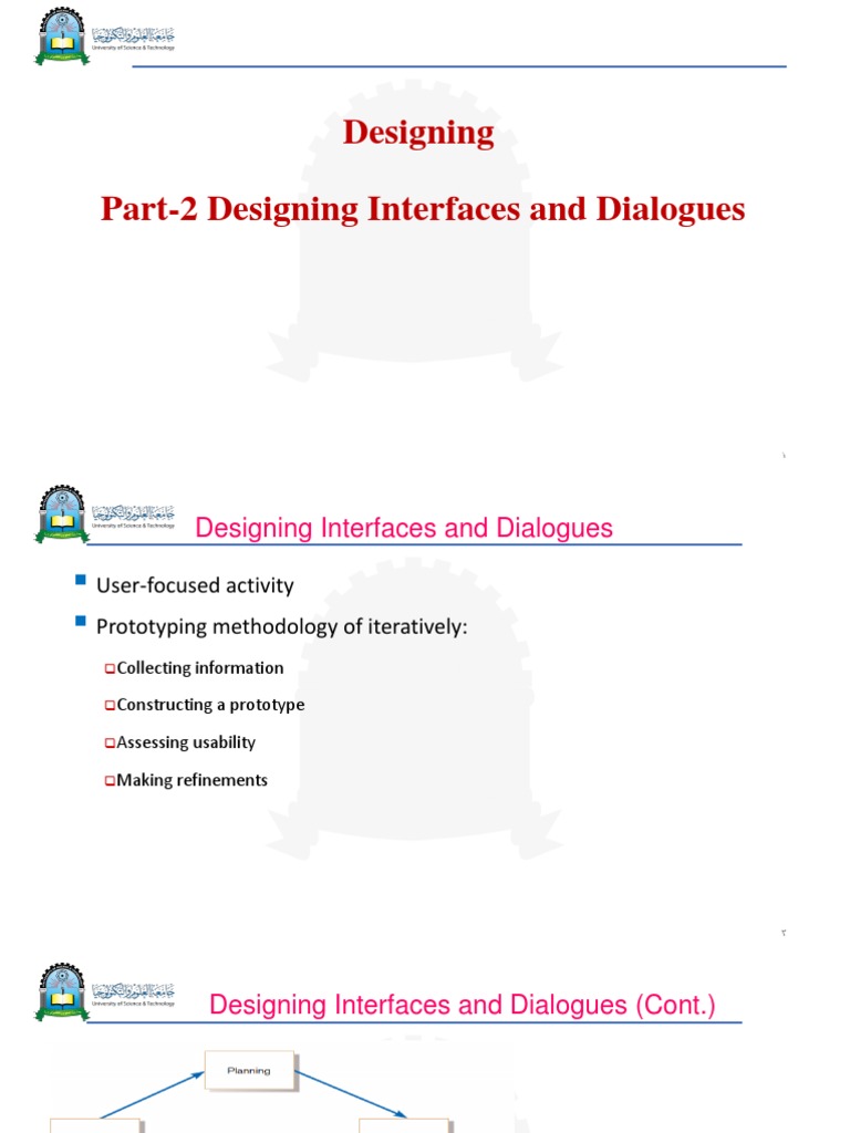Chapter 9 - Designing Interfaces and Dialogues | PDF | Menu (Computing) | Graphical User Interfaces
