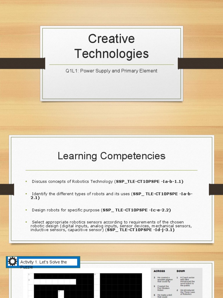 TLE 10 Lesson 1 | PDF | Robotics | Robot