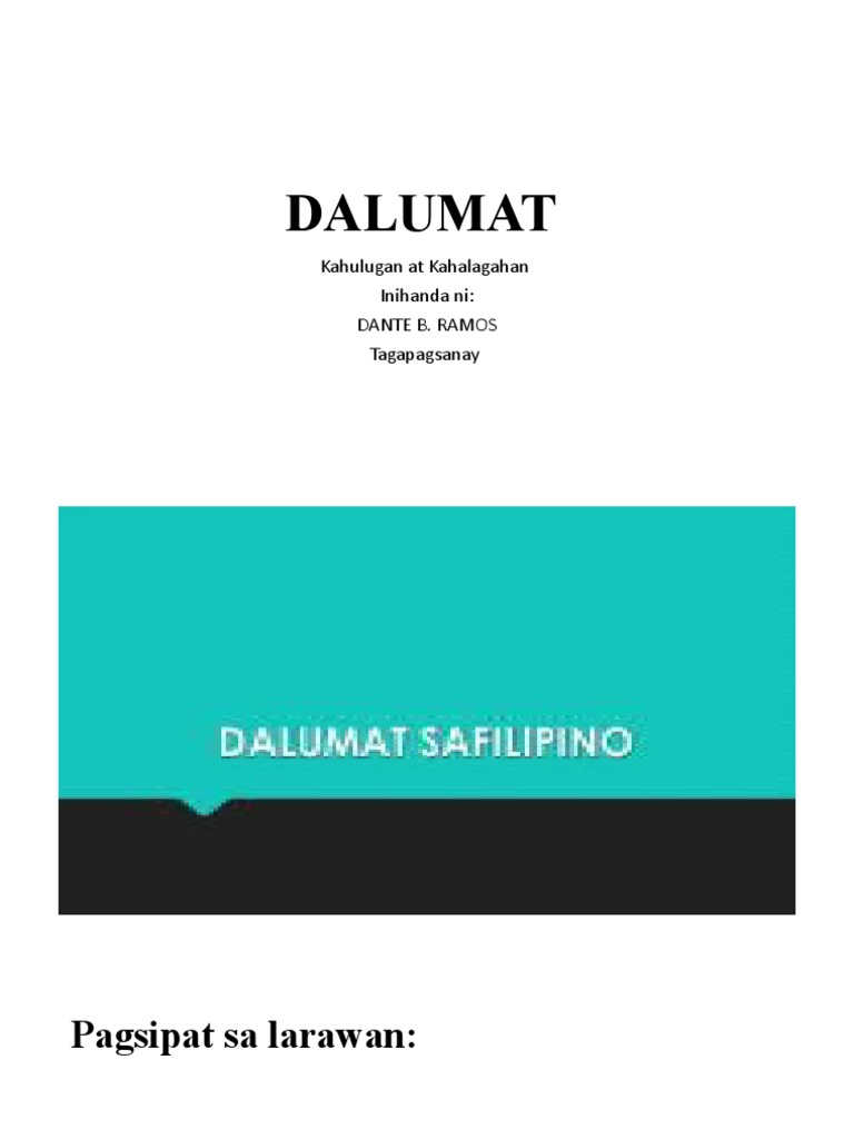 DAlumat Kahulugan at Kahalagahan | PDF