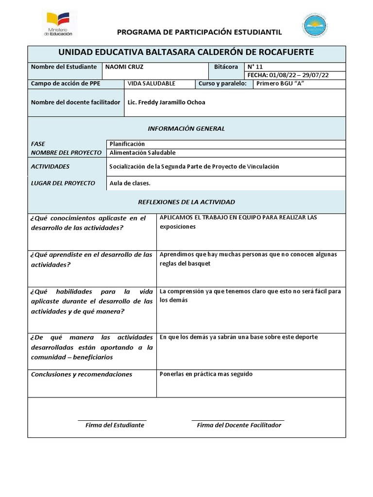 Bitacora N° 11 | PDF