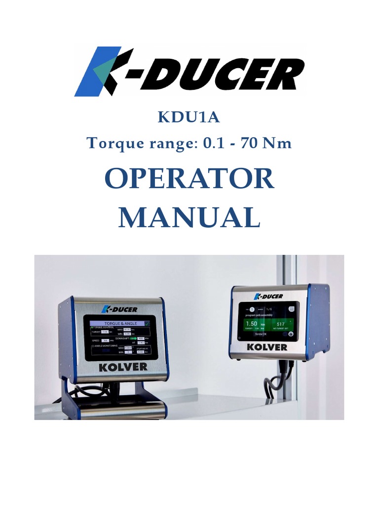 Manual - K-DUCER Series | PDF | Electrical Connector | Torque
