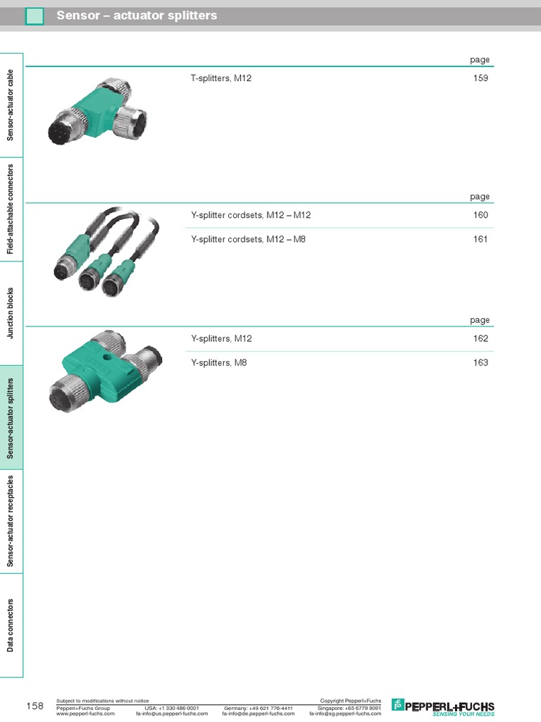 Conectores en Y Pepperl | PDF | Electrical Connector | Ac Power Plugs And Sockets