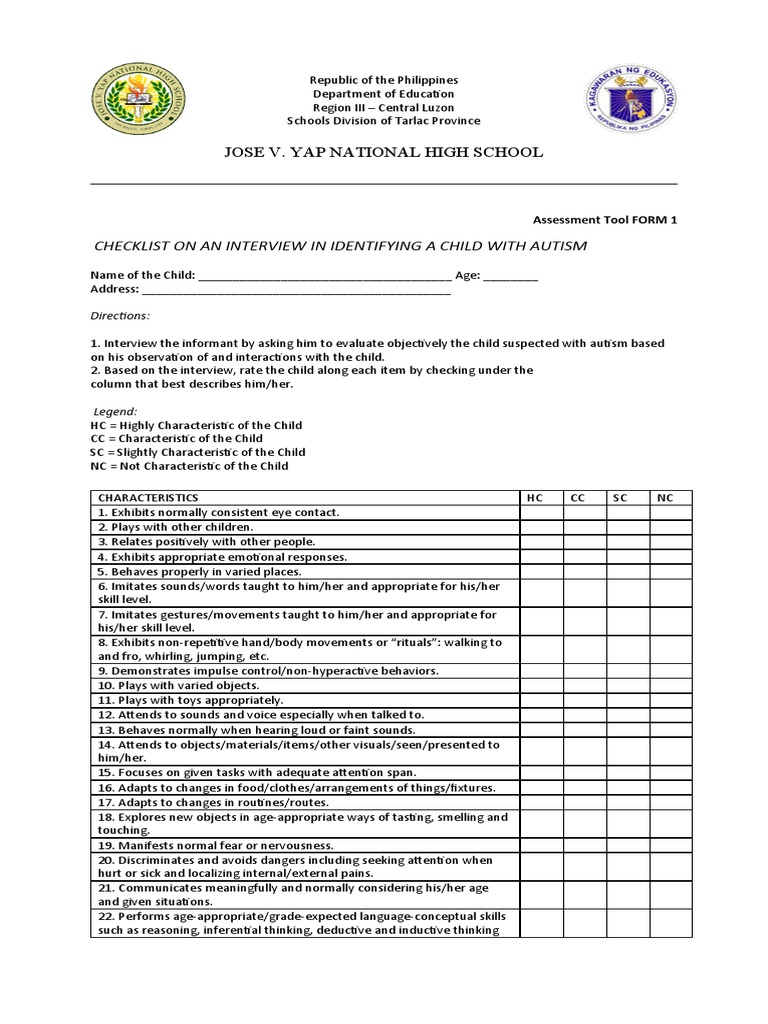 Assessment Tools | PDF | Visual Impairment | Intellectual Disability