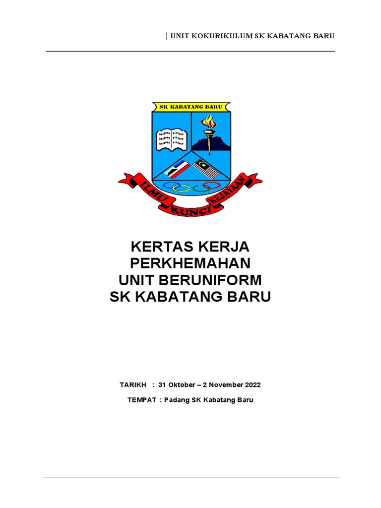 Kertas Kerja Perkhemahan UB SKKB 2022 | PDF