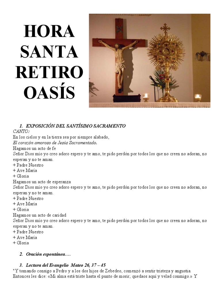 HORA SANTA Retiro Oasis | PDF | orador del Señor | Oración