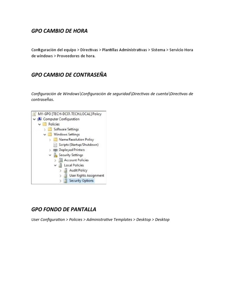 Configuración de GPO en Windows | PDF