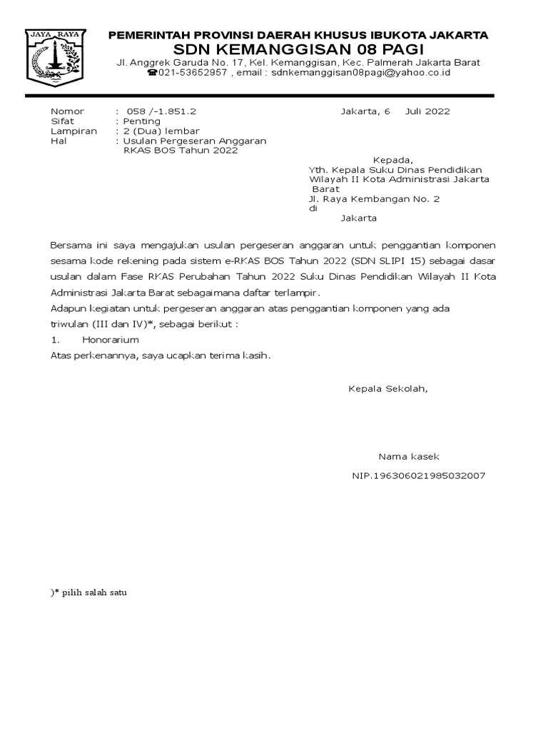 Format Perubahan Erkas Ganti Komponen THP 2 2022 KMGSN 08 | PDF