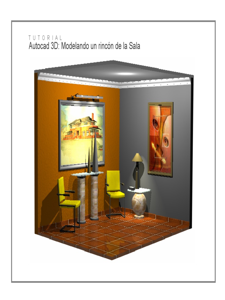 Autocad 3D Modelando Un Detalle Sala | PDF | Software