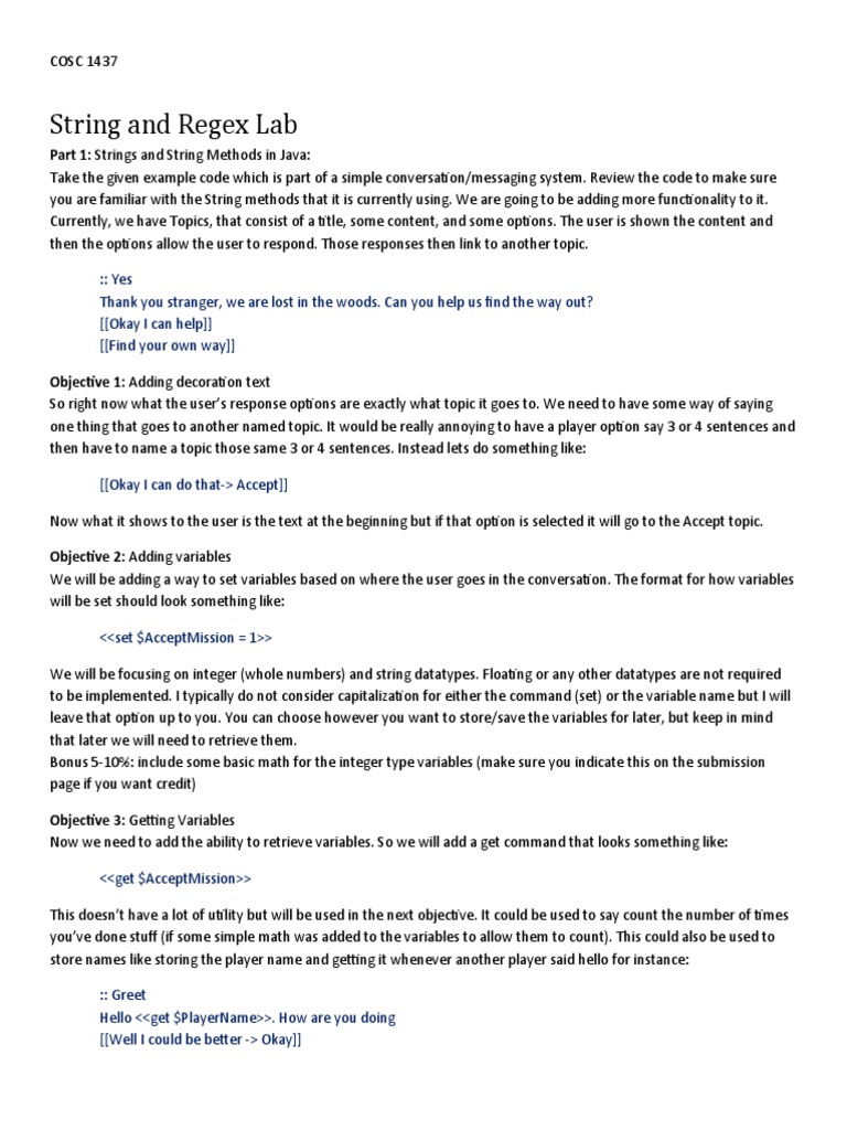 COSC 1437 Strings and Regex | PDF | Regular Expression | String (Computer Science)