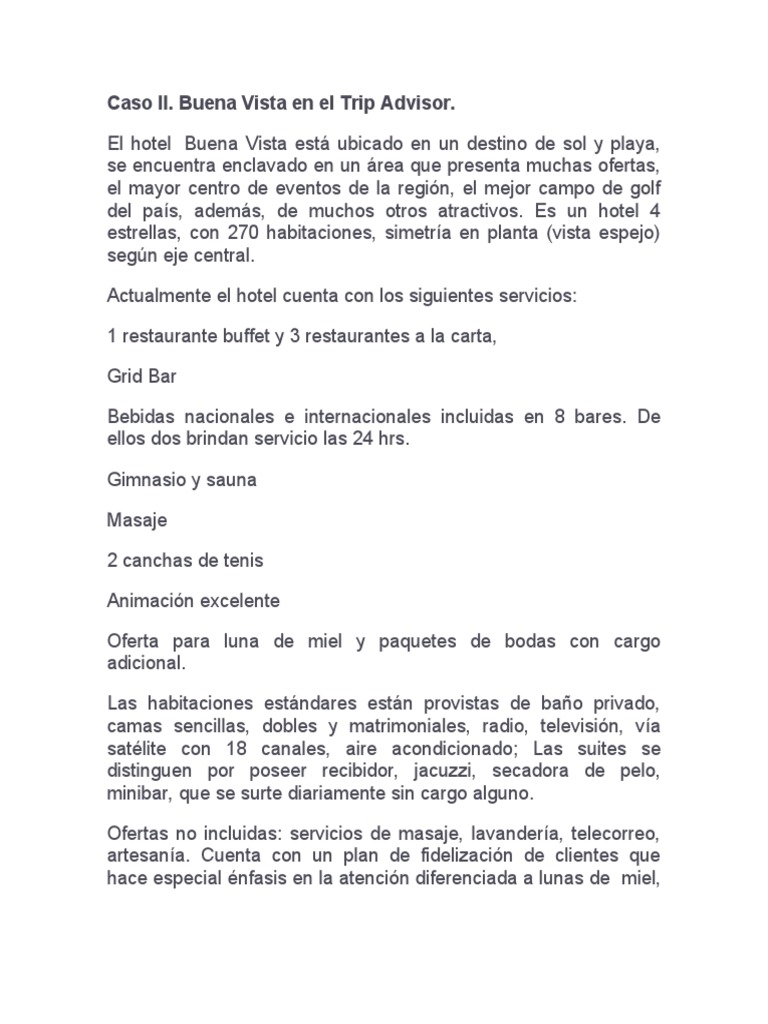 Caso II | PDF | Hotel