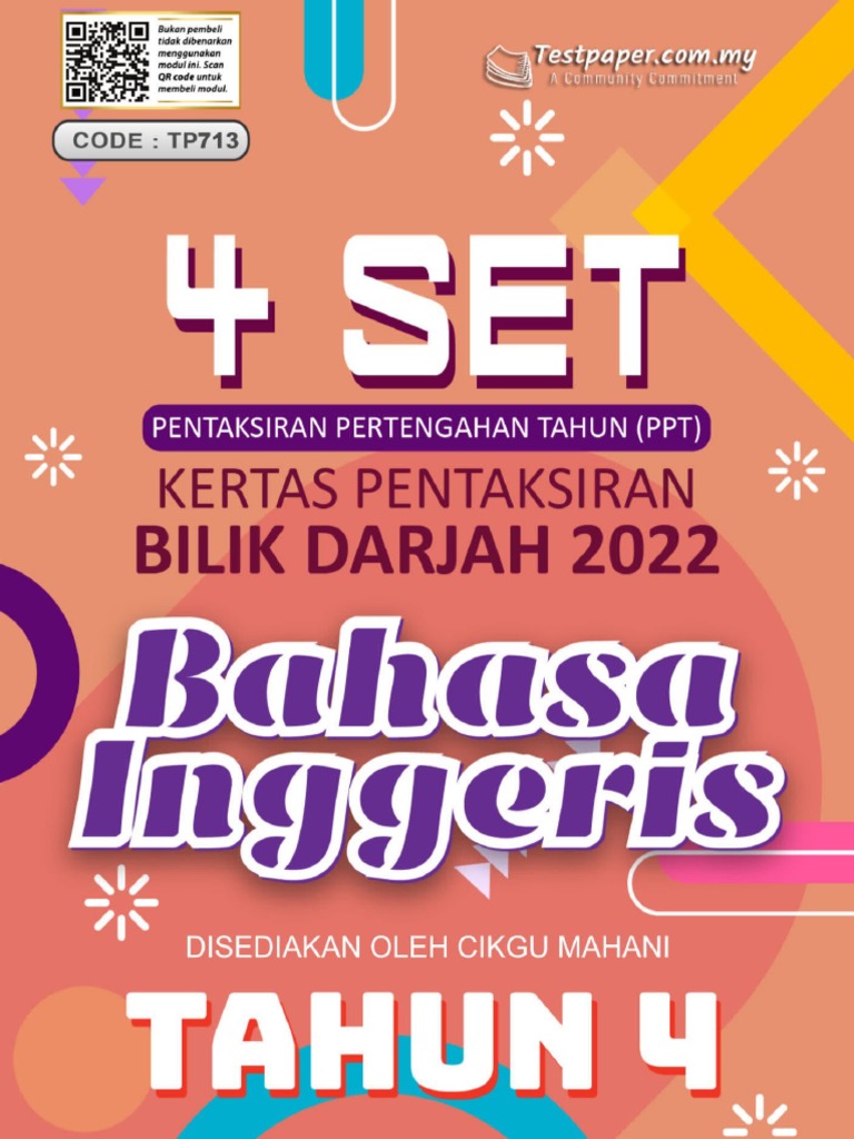 4 Set Kertas Soalan Bahasa Inggeris PPT 2022 - Tahun 4 03 | PDF