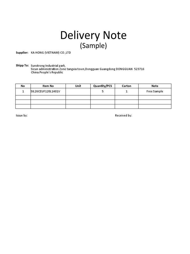 Delivery Note | PDF