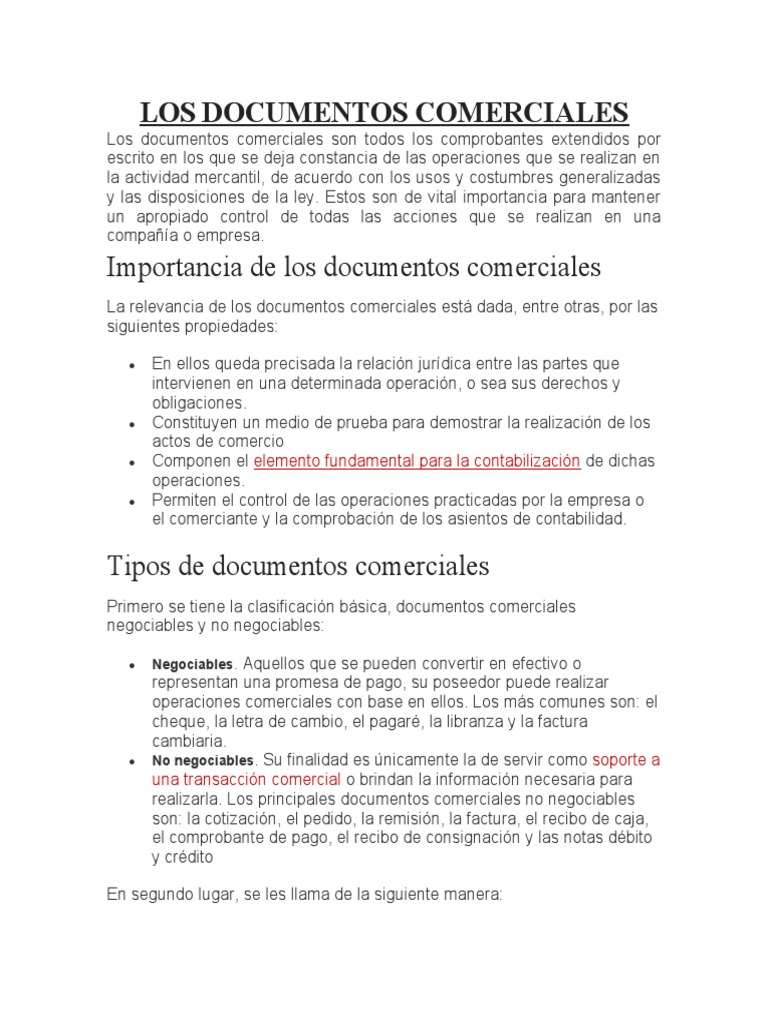 Los Documentos Comerciales Daniel | PDF | Contabilidad | Pagaré