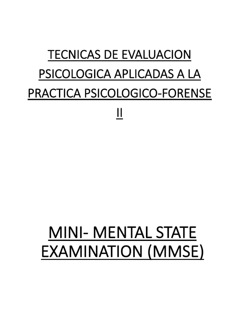 NEU-ADU-EVA. Mini Mental State Examination (MMSE) - Plantilla. | PDF ...