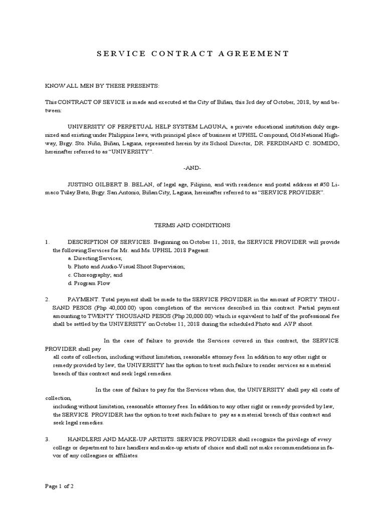 Contract of Service | PDF | Justice | Crime & Violence