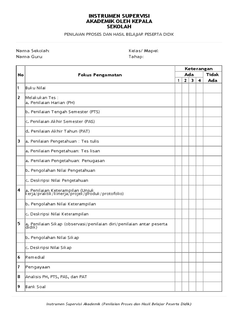 Form 4 Supervisi Penilaian | PDF