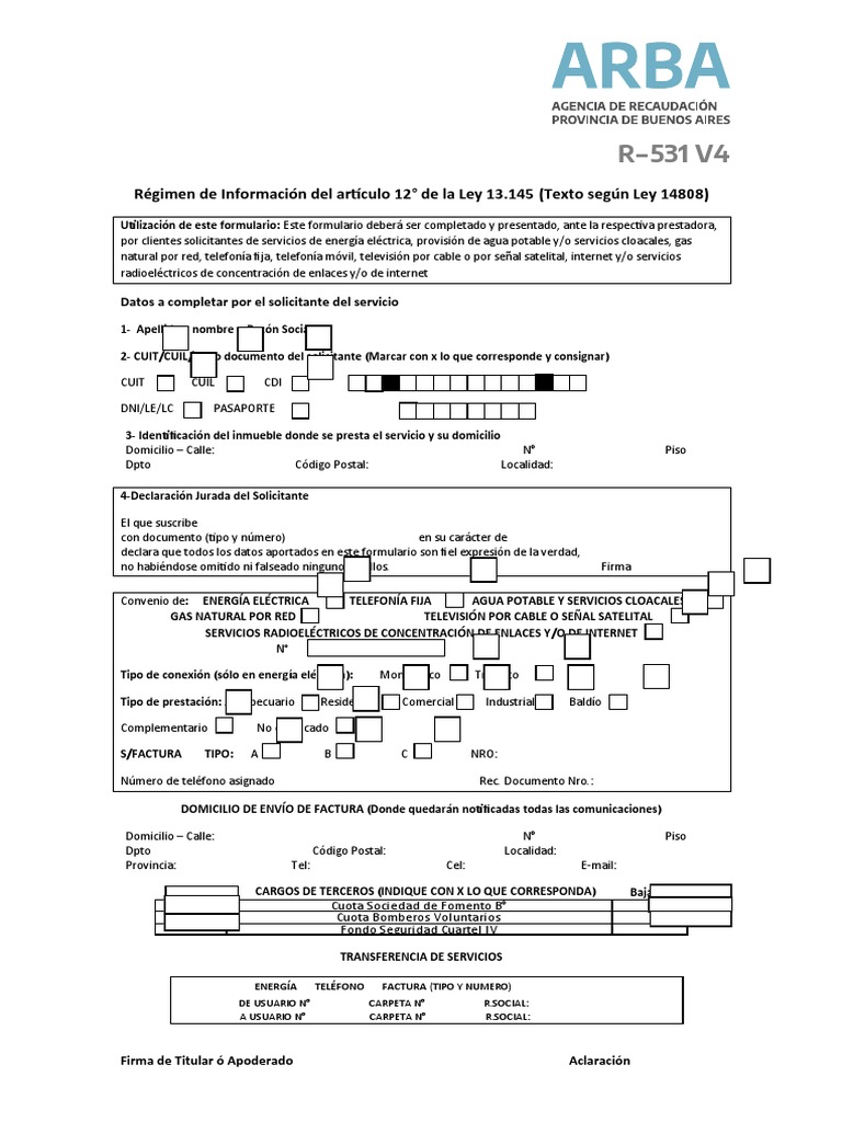 Formulario ARBA 531v4 | PDF | Internet | Informática