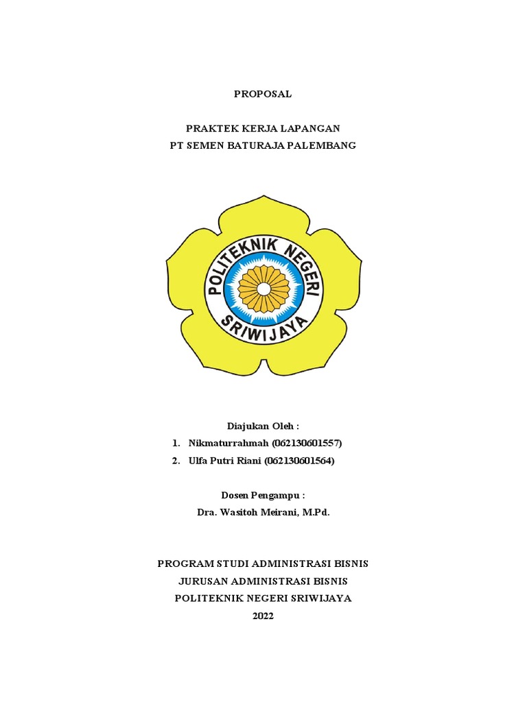 Proposal Kegiatan Magang PT Semen Baturaja Palembang | PDF