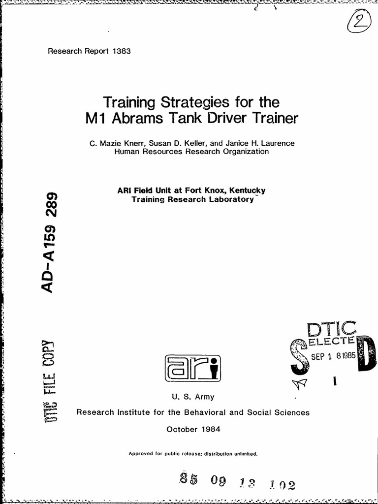 Training Strategies For The M1 Abrams Tank Driver Trainer | PDF | Tanks ...