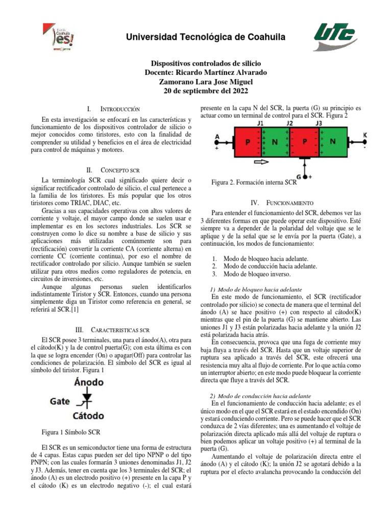 SCR y Triac | PDF | Corriente eléctrica | Semiconductores