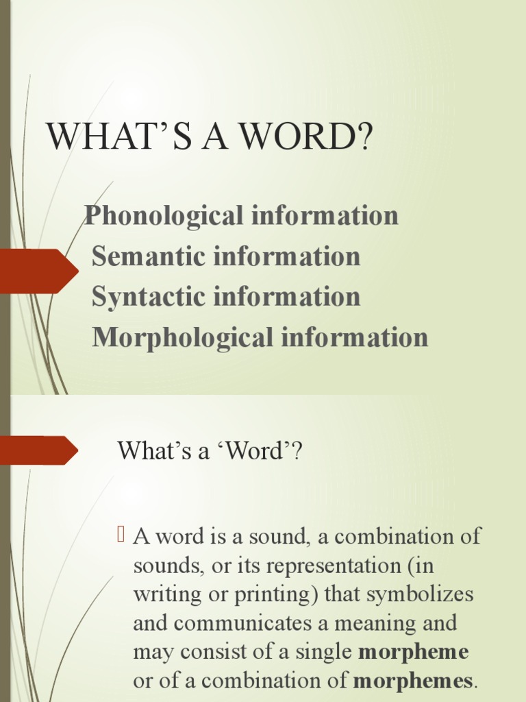 Morphology 3 | PDF | Word | Morphology (Linguistics)