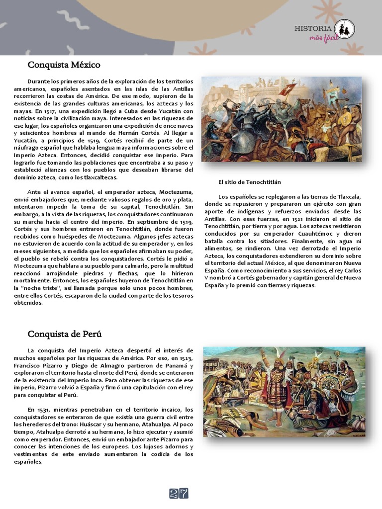 Conquista de Mexico Peru Argentina | PDF | Francisco Pizarro | Hernán ...