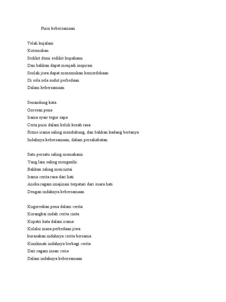 Puisi Kebersamaan | PDF