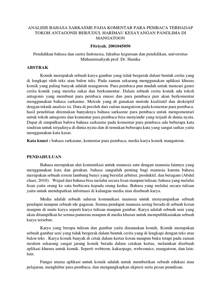 SBD Uas - Analisis Bahasa Sarkasme | PDF | Ilmu Sosial | Filsafat