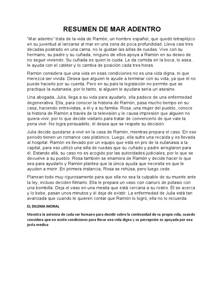 Resumen Mar Adentro | PDF