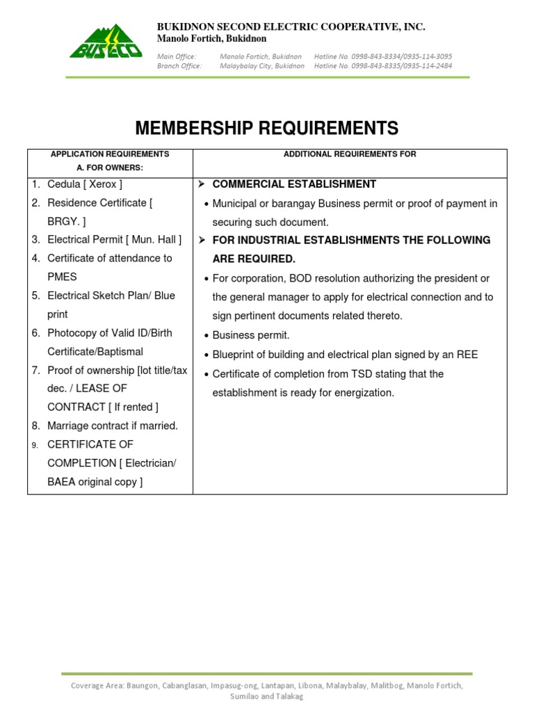Membership Requirements | PDF | Finance & Money Management | Law